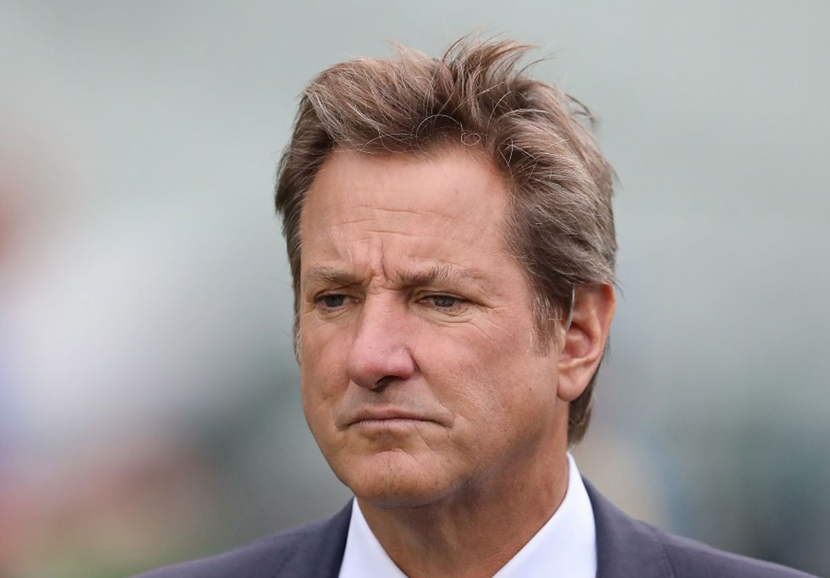 Mark Nicholas looks on during the third day's play at the MCG ...