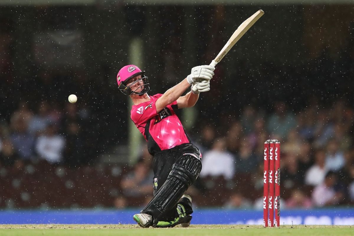Jordan Silk tries to muscle one over the leg side | ESPNcricinfo.com