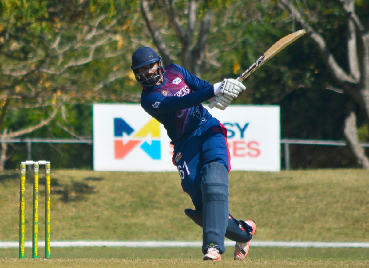 Hamza Tariq strokes a six during his 32 | ESPNcricinfo.com