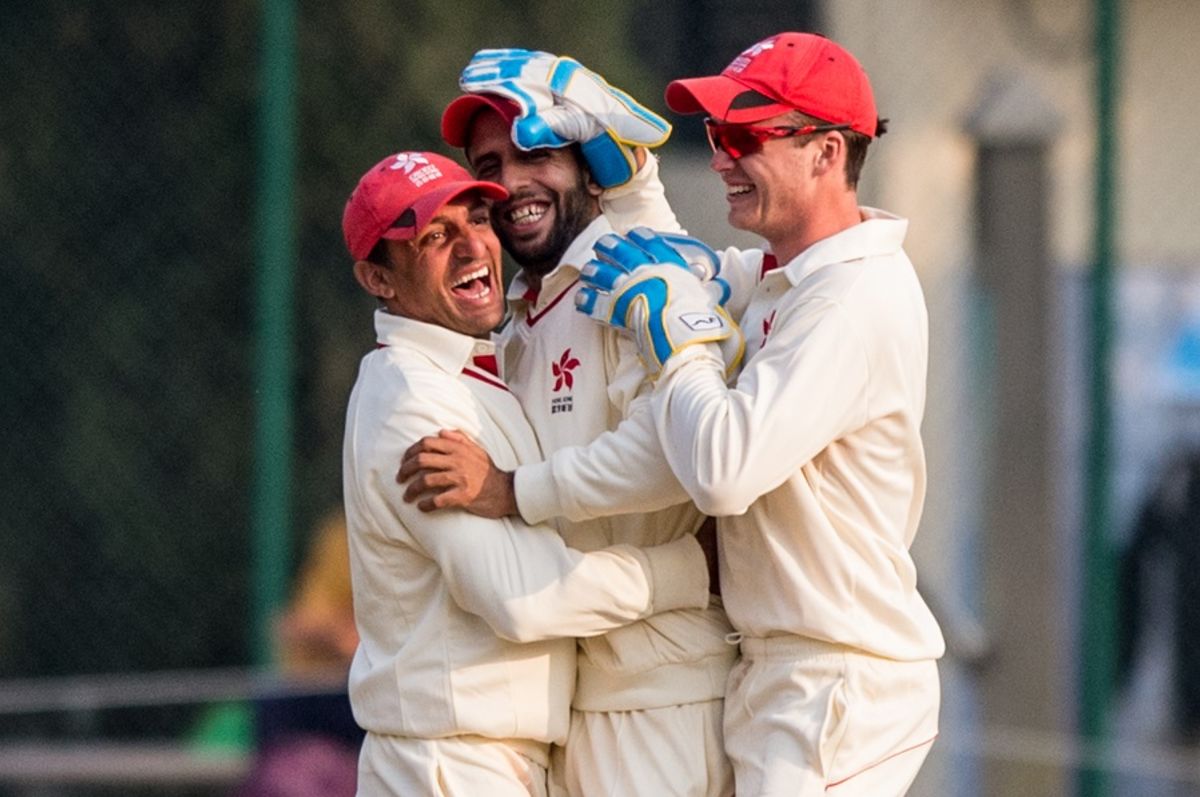 Hong Kong celebrate the wicket of Stephan Myburgh | ESPNcricinfo.com