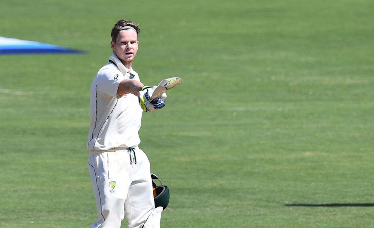 Steven Smith celebrates a fighting hundred | ESPNcricinfo.com