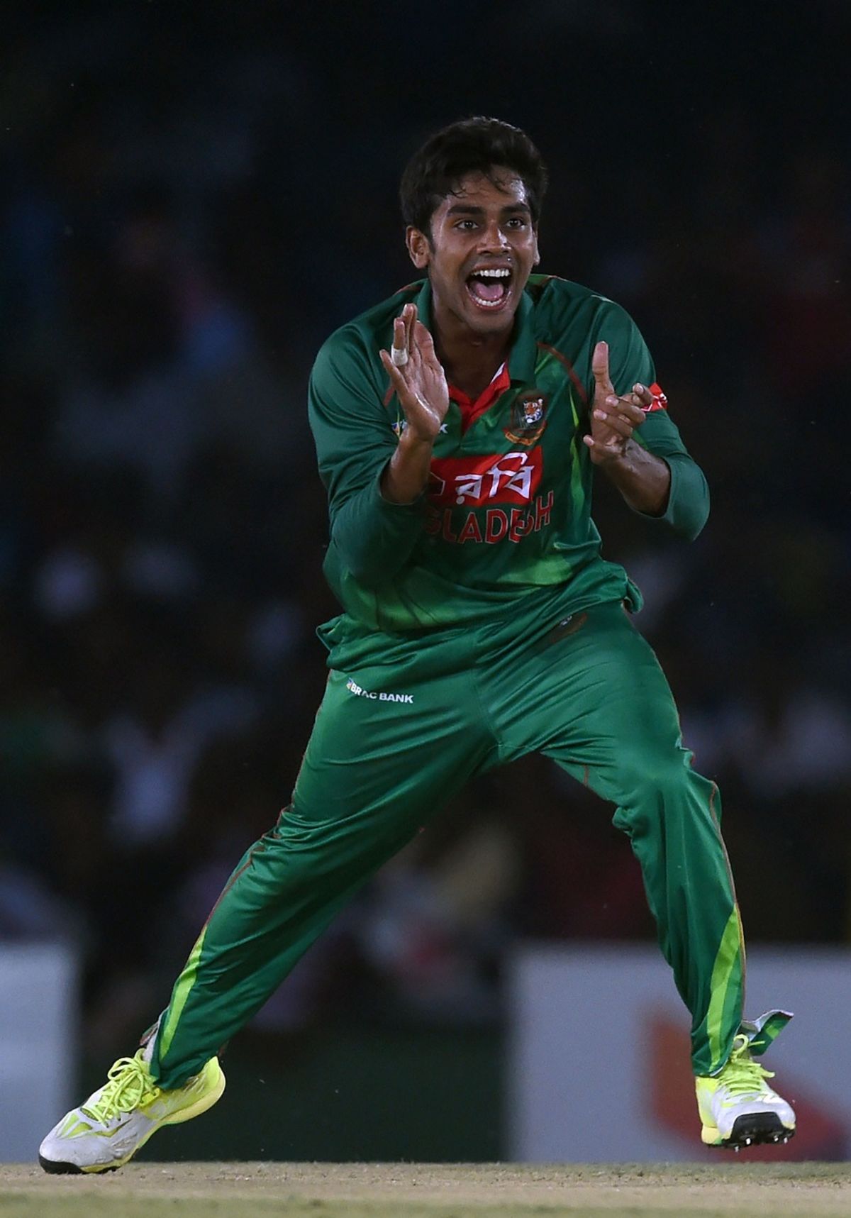 Mehedi Hasan Miraz is overjoyed after dismissing Kusal Mendis ...