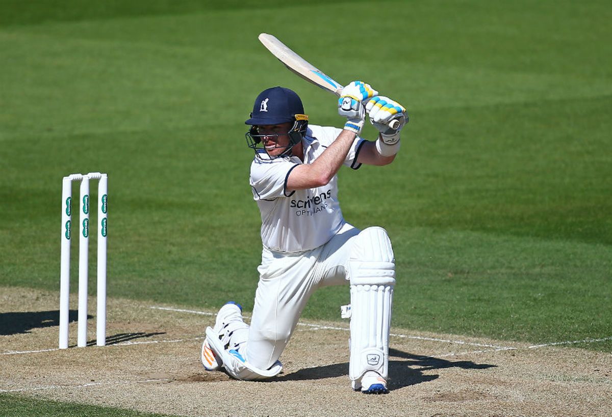 Ian Bell drives through the covers during his battling half-century ...