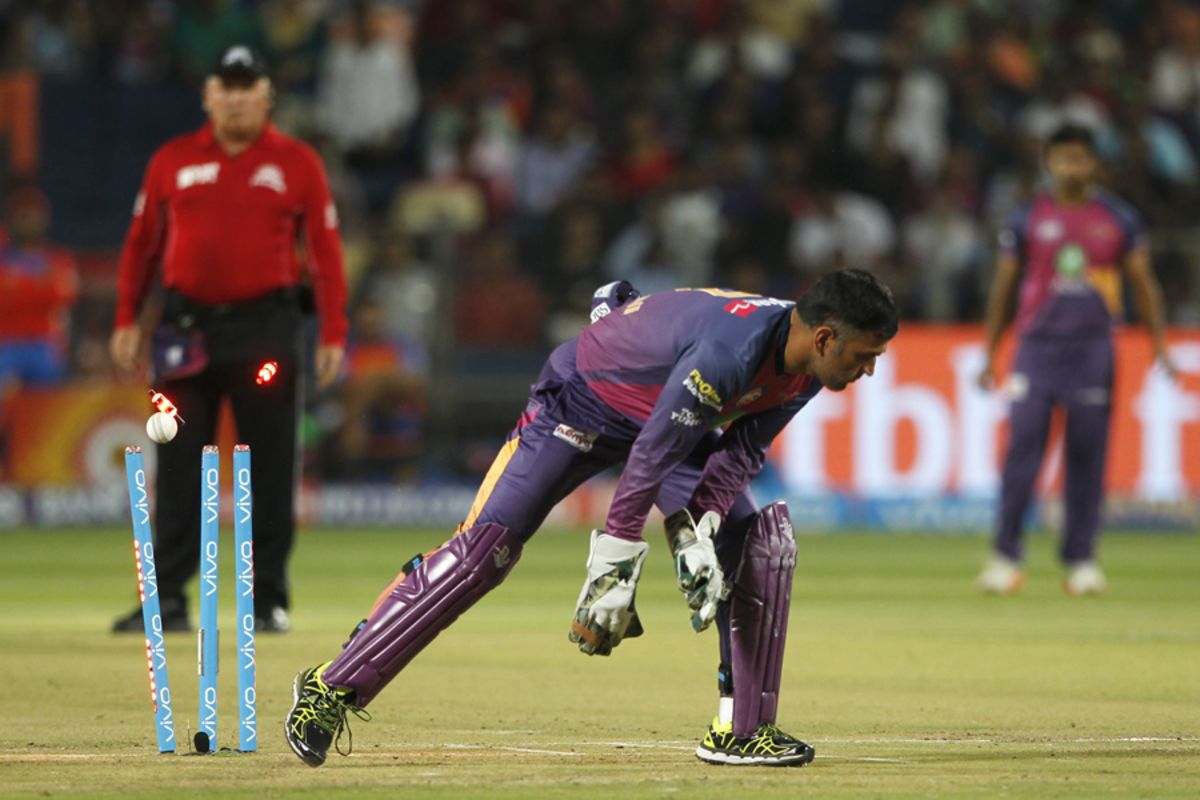 MS Dhoni improvises to flick a through onto the stumps | ESPNcricinfo.com