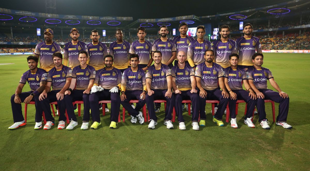 The Kolkata Knight Riders team pose for a photograph ahead of the start ...