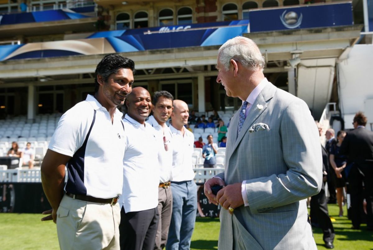 HRH the Prince of Wales, with Kumar Sangakkara, Brian Lara, Azhar ...