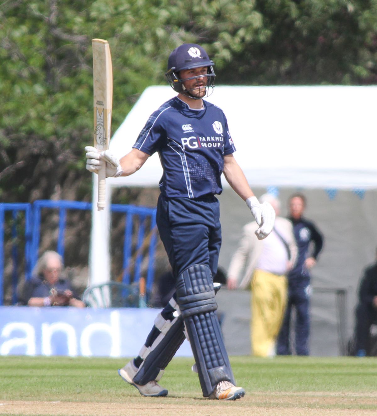 Michael Leask drives down the ground to reach 50 | ESPNcricinfo.com