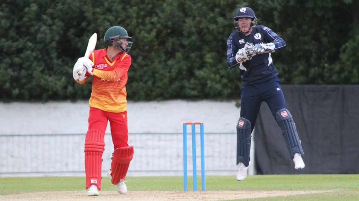 Matthew Cross celebrates after taking a sharp catch standing up to the ...