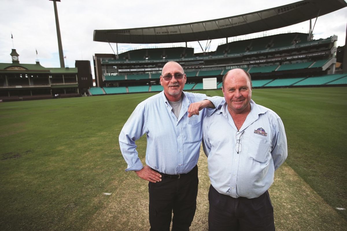Outgoing SCG curator Tom Parker (left) with Allianz Stadium curator ...