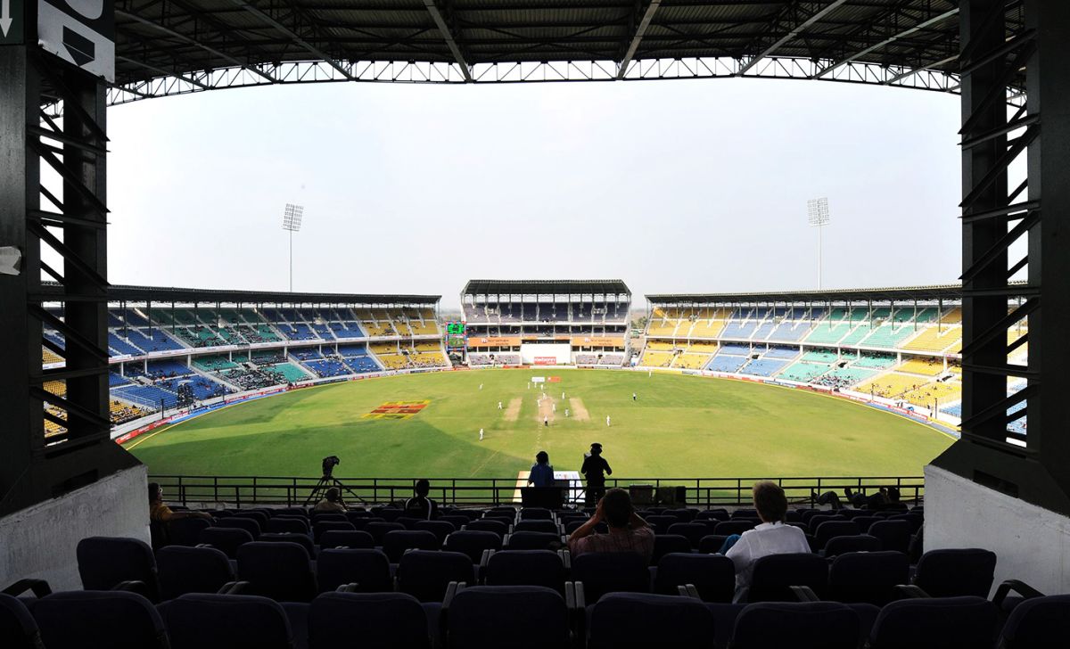 A notice for the fans at the Vidarbha Cricket Association Stadium ...