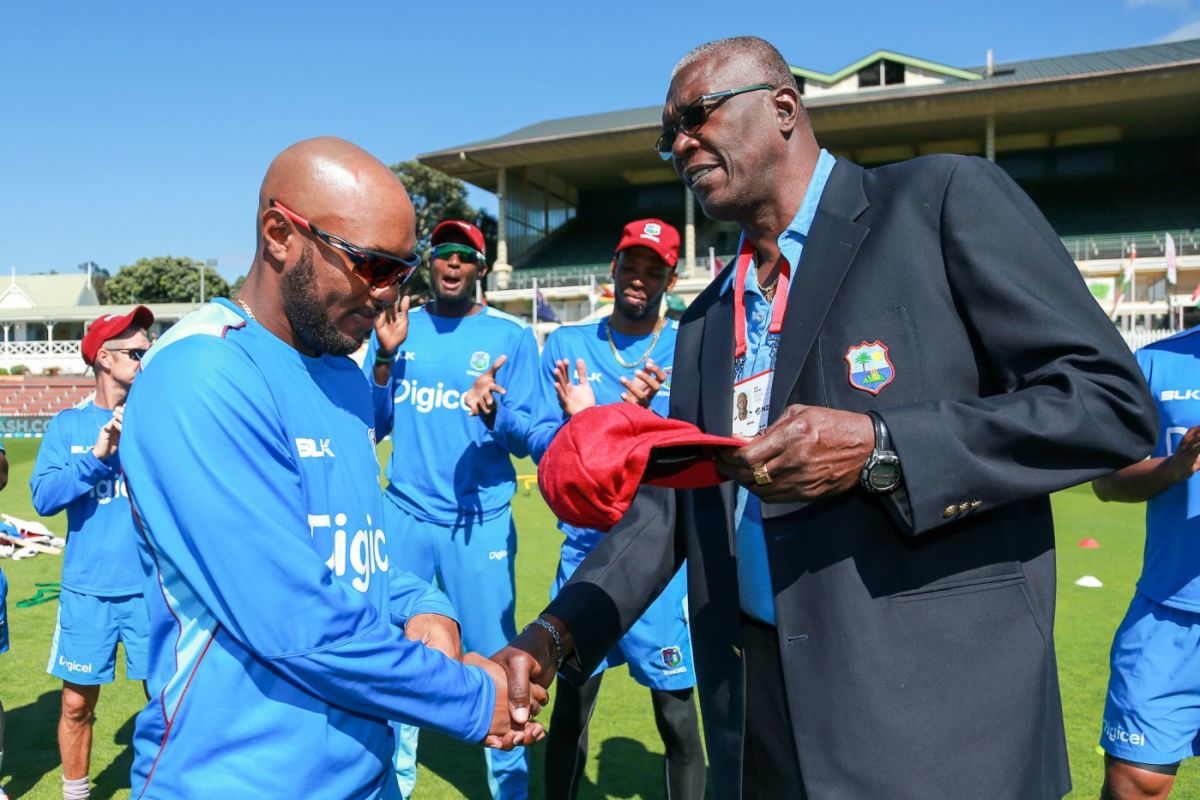 Sunil Ambris celebrates his century | ESPNcricinfo.com