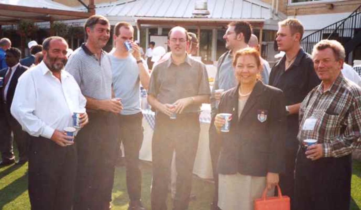 Teams line up at opening ceremonies, ICC Trophy 2001, Toronto ...