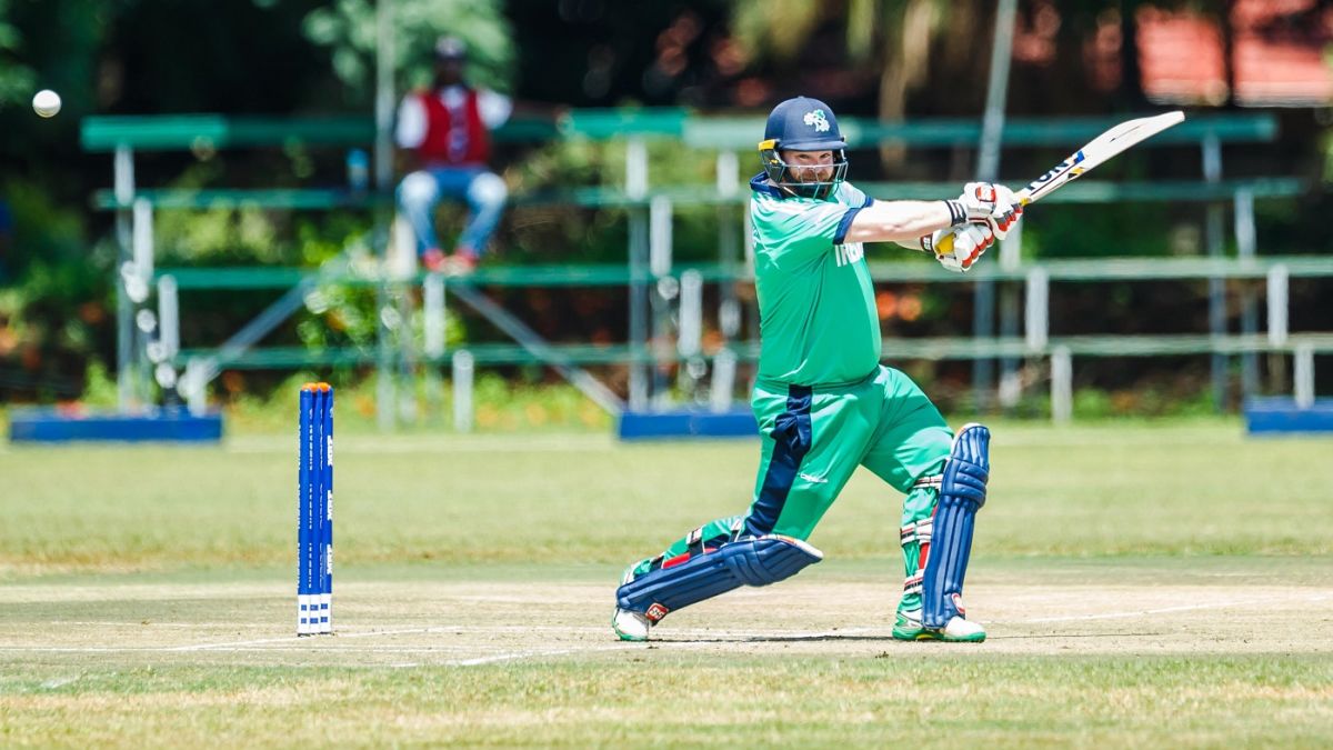 Paul Stirling celebrates after notching his sixth ODI century ...
