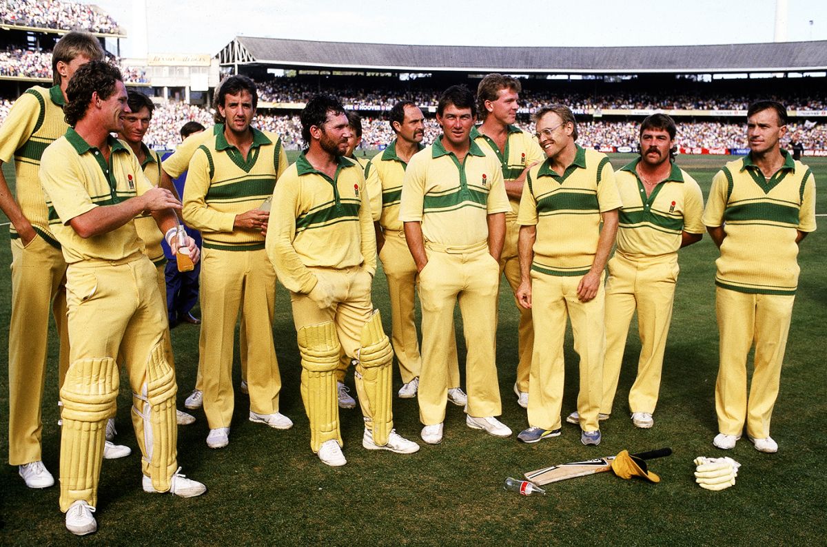The Australians gather for the presentation ceremony after winning the ...