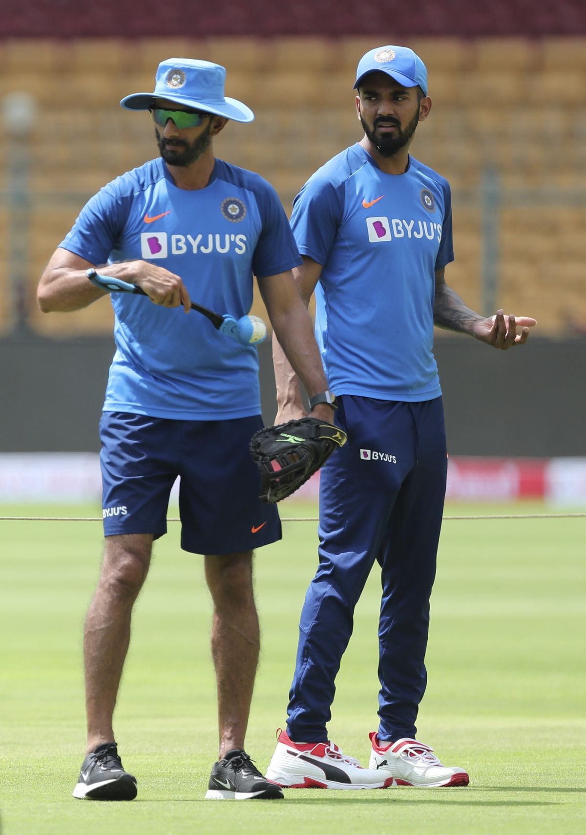 Rishabh Pant and India's batting coach Vikram Rathour at a training ...