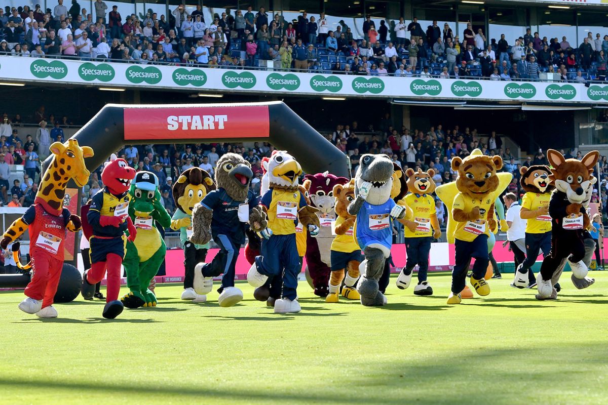 Freddy the Falcon of Derbyshire wins the mascots race on Finals Day ...