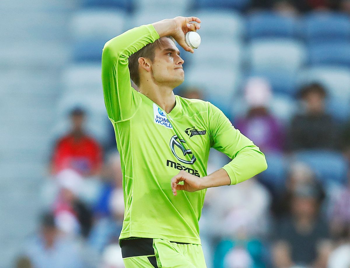 Kieron Pollard and Chris Green at a socially distanced toss ...
