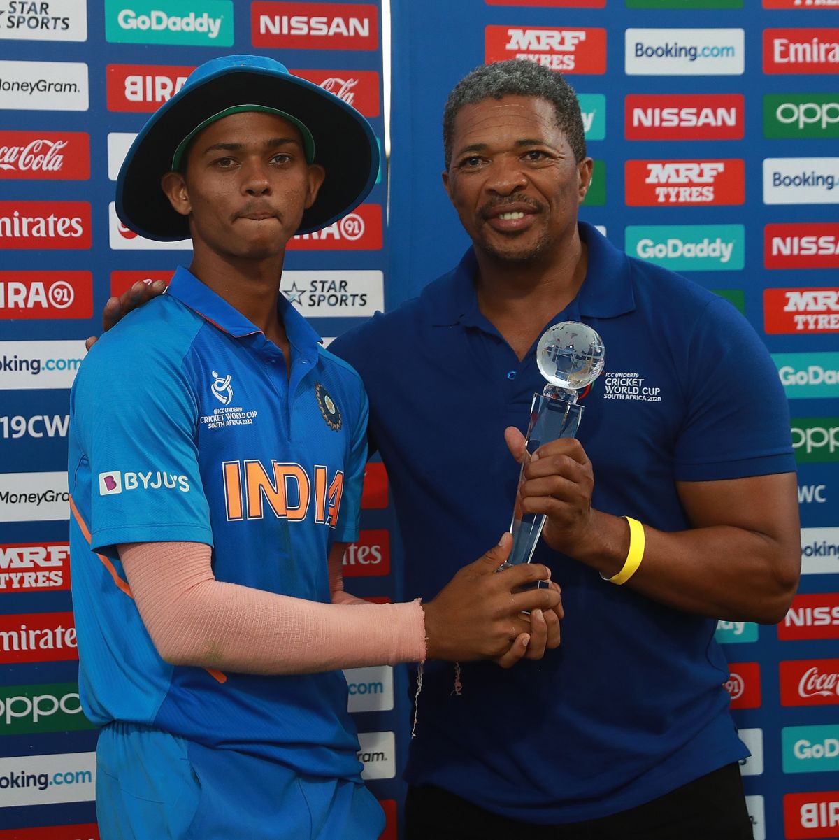 Yashaswi Jaiswal receives Man-of-the-Tournament award from Makhaya ...