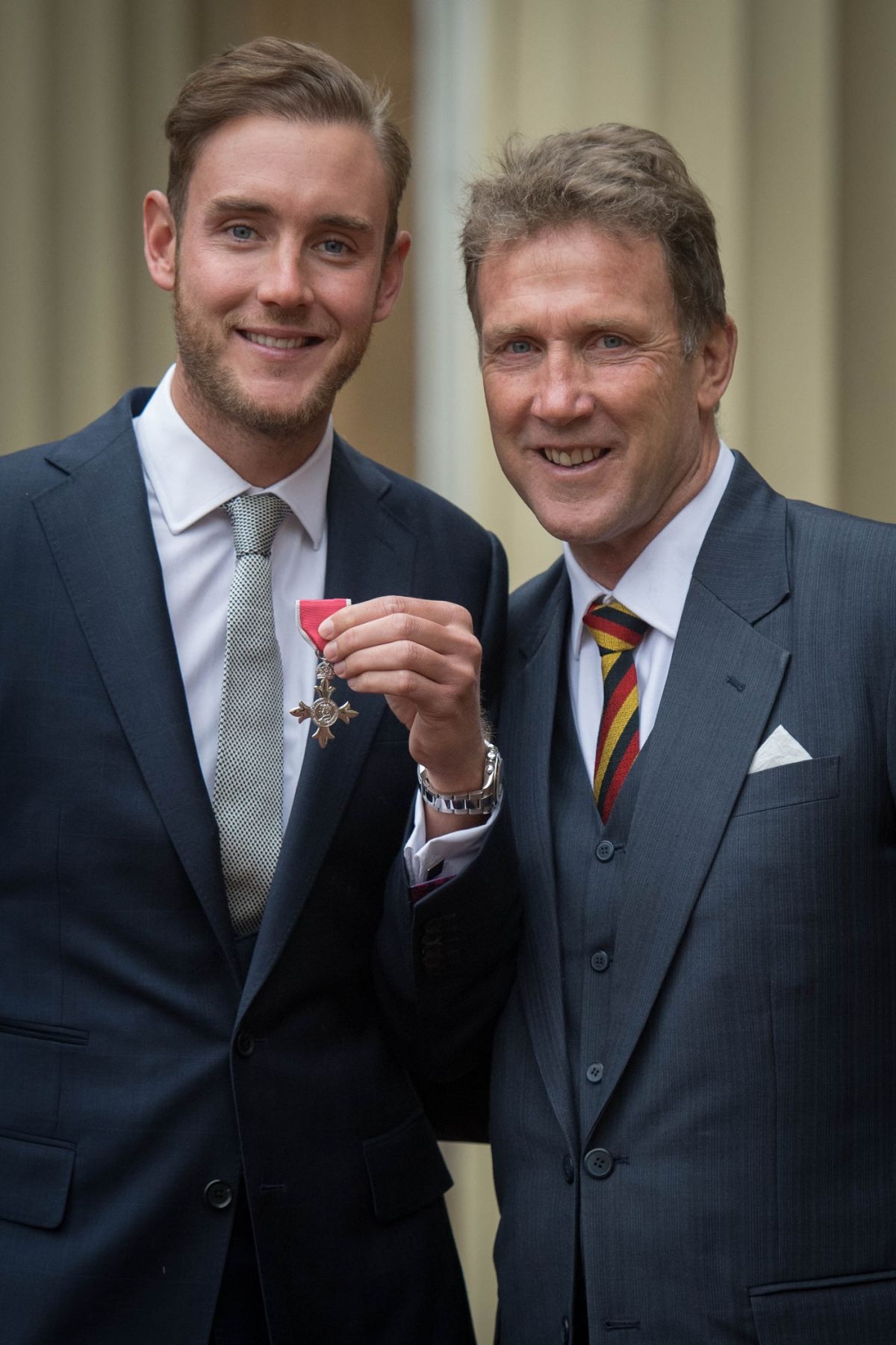 Stuart Broad with his father Chris Broad, after being appointed a ...