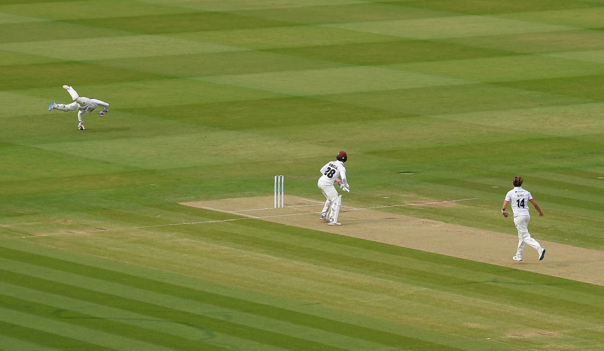 Adam Wheater's flying catch accounted for Tom Abell | ESPNcricinfo.com