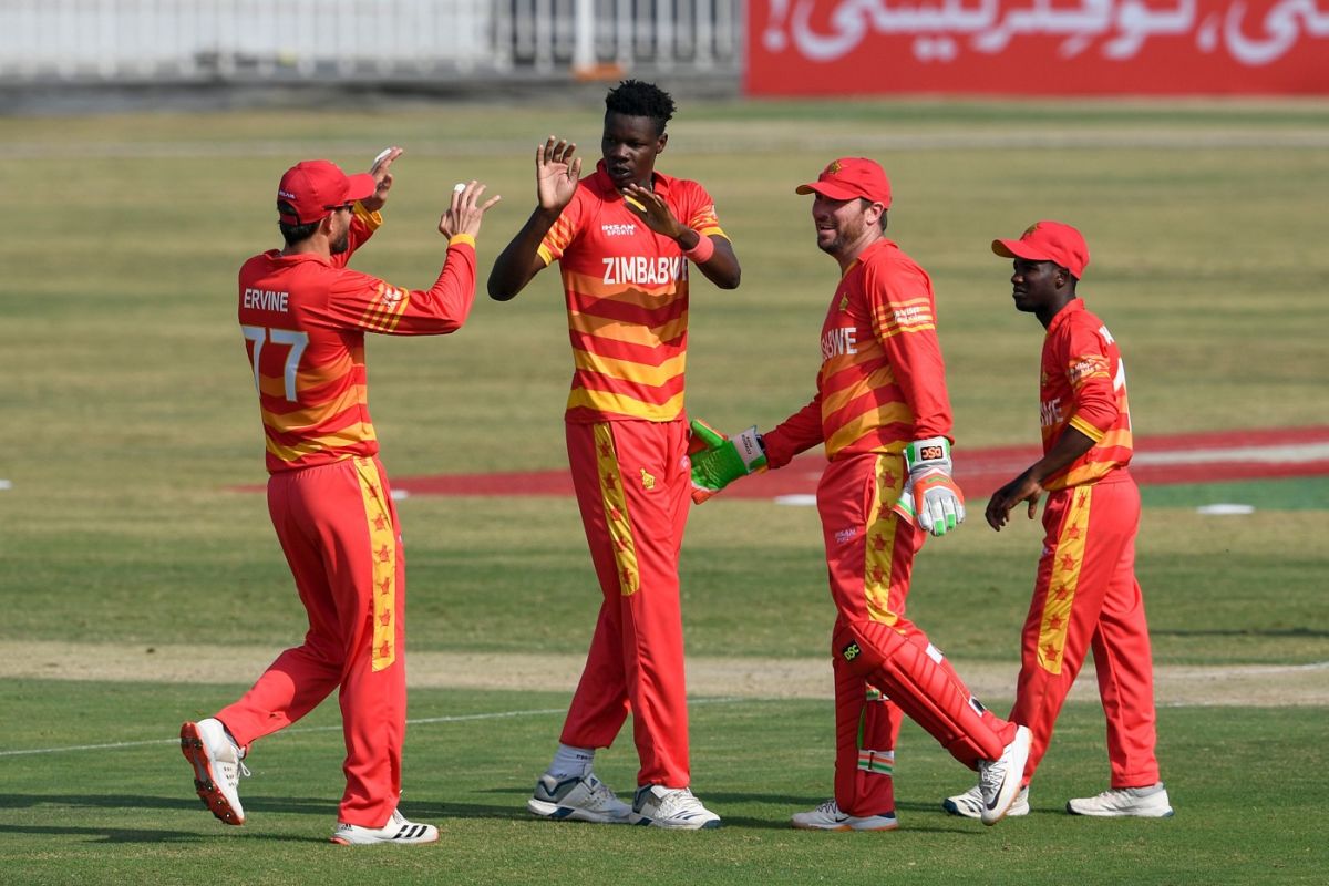Blessing Muzarabani celebrates after dismissing Babar Azam ...