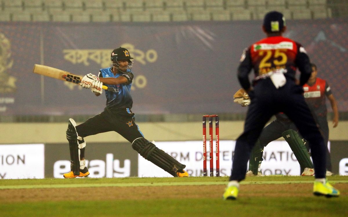 Mohammad Naim cuts en route to his knock of 105 from 64 balls ...