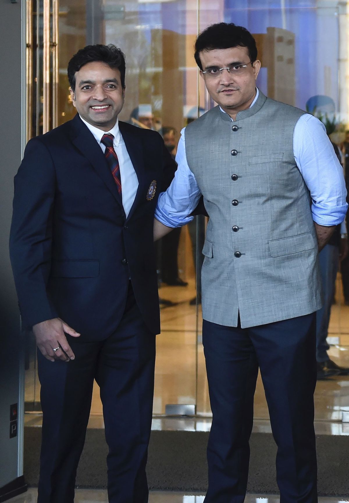 Sourav Ganguly and Arun Singh Dhumal after the conclusion of the BCCI ...
