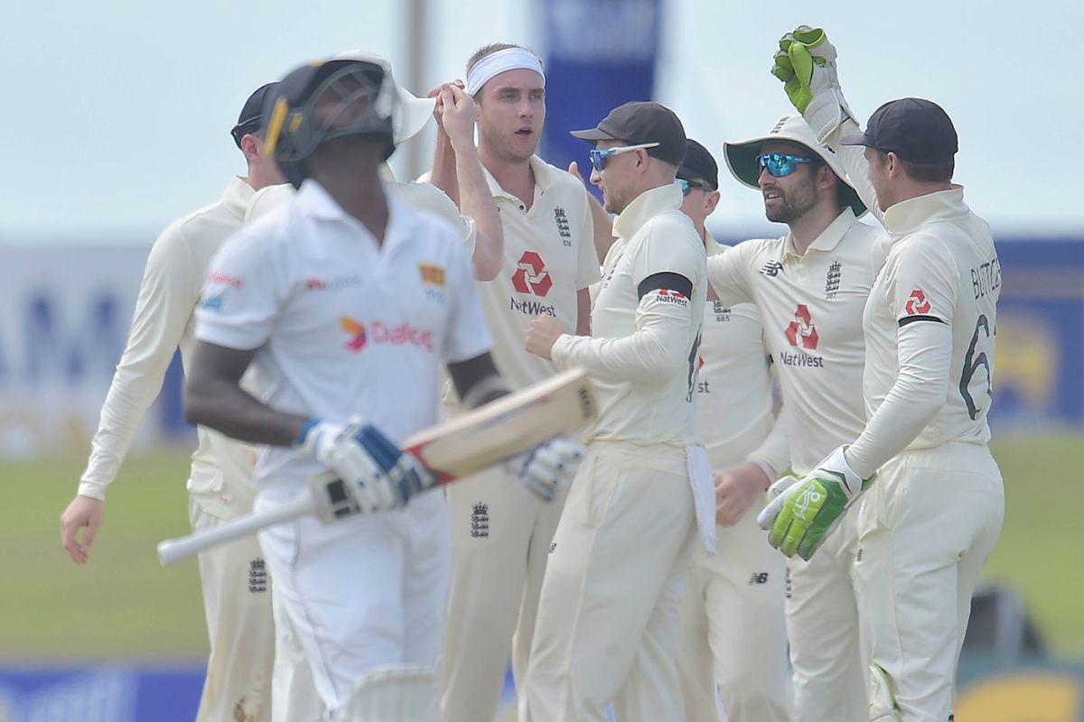 Stuart Broad claimed the big wicket of Angelo Mathews | ESPNcricinfo.com