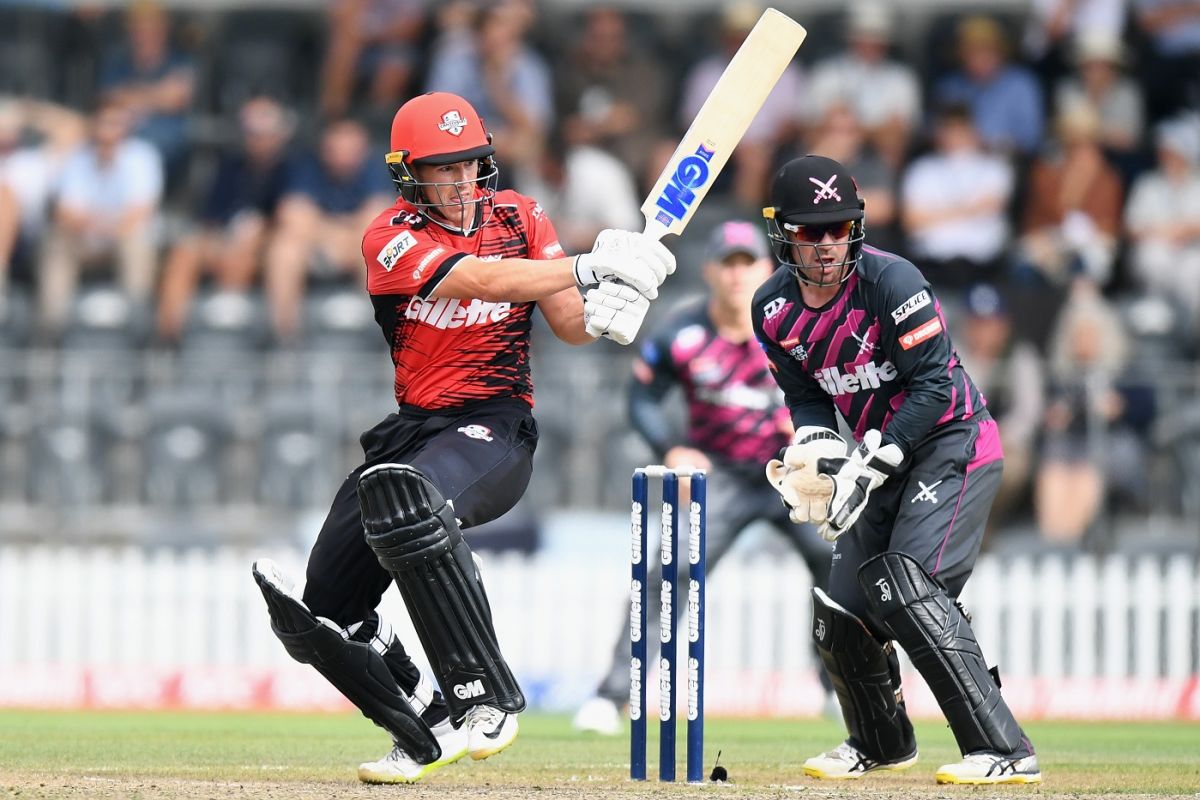 Cole McConchie swings one away during his 48-ball 56* | ESPNcricinfo.com
