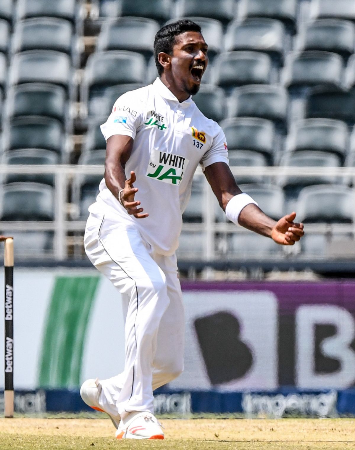 Vishwa Fernando celebrates a wicket | ESPNcricinfo.com