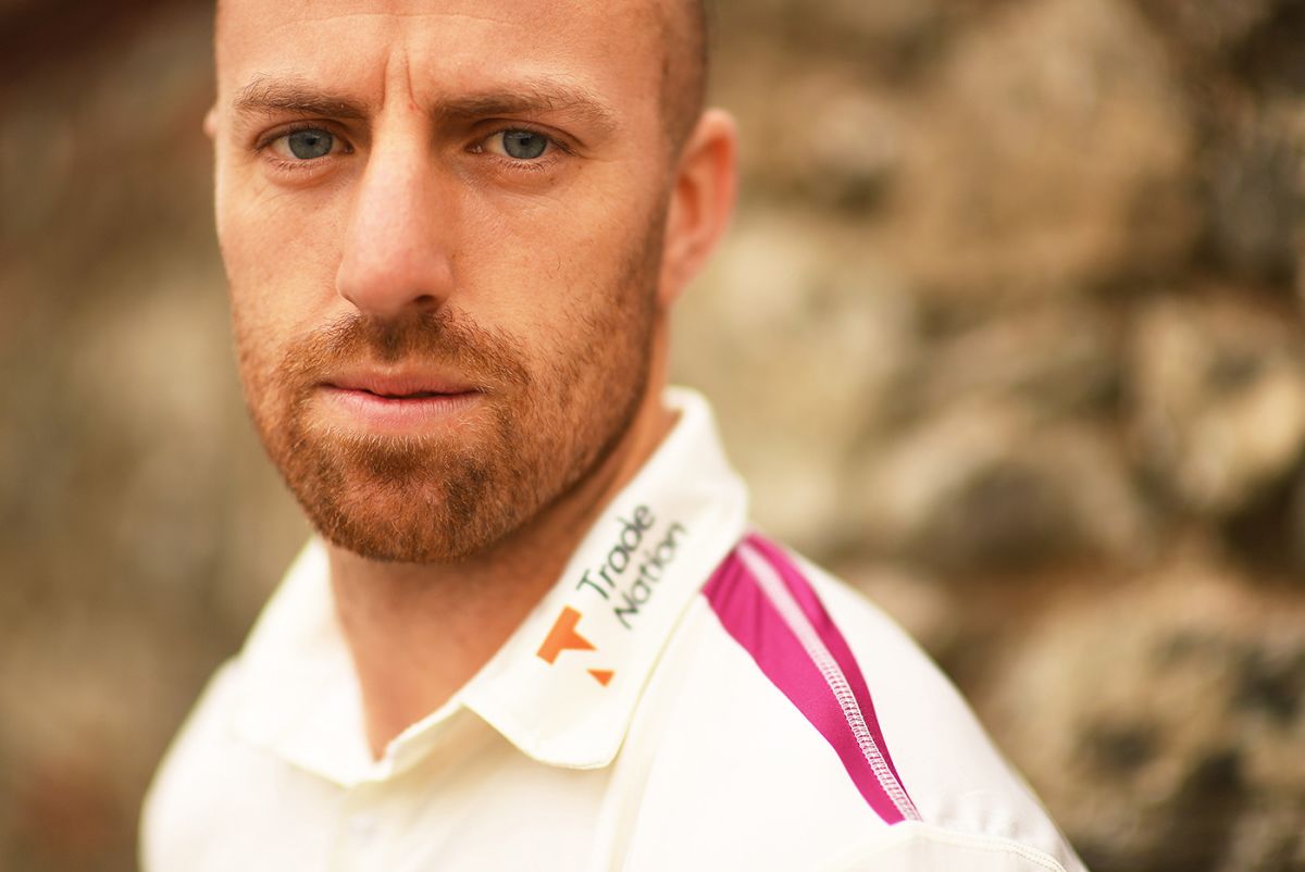 Jack Leach during Somerset's pre-season photo call | ESPNcricinfo.com