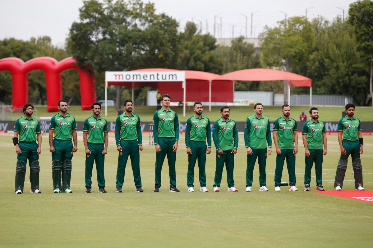 The Pakistan players line up for their national anthem | ESPNcricinfo.com