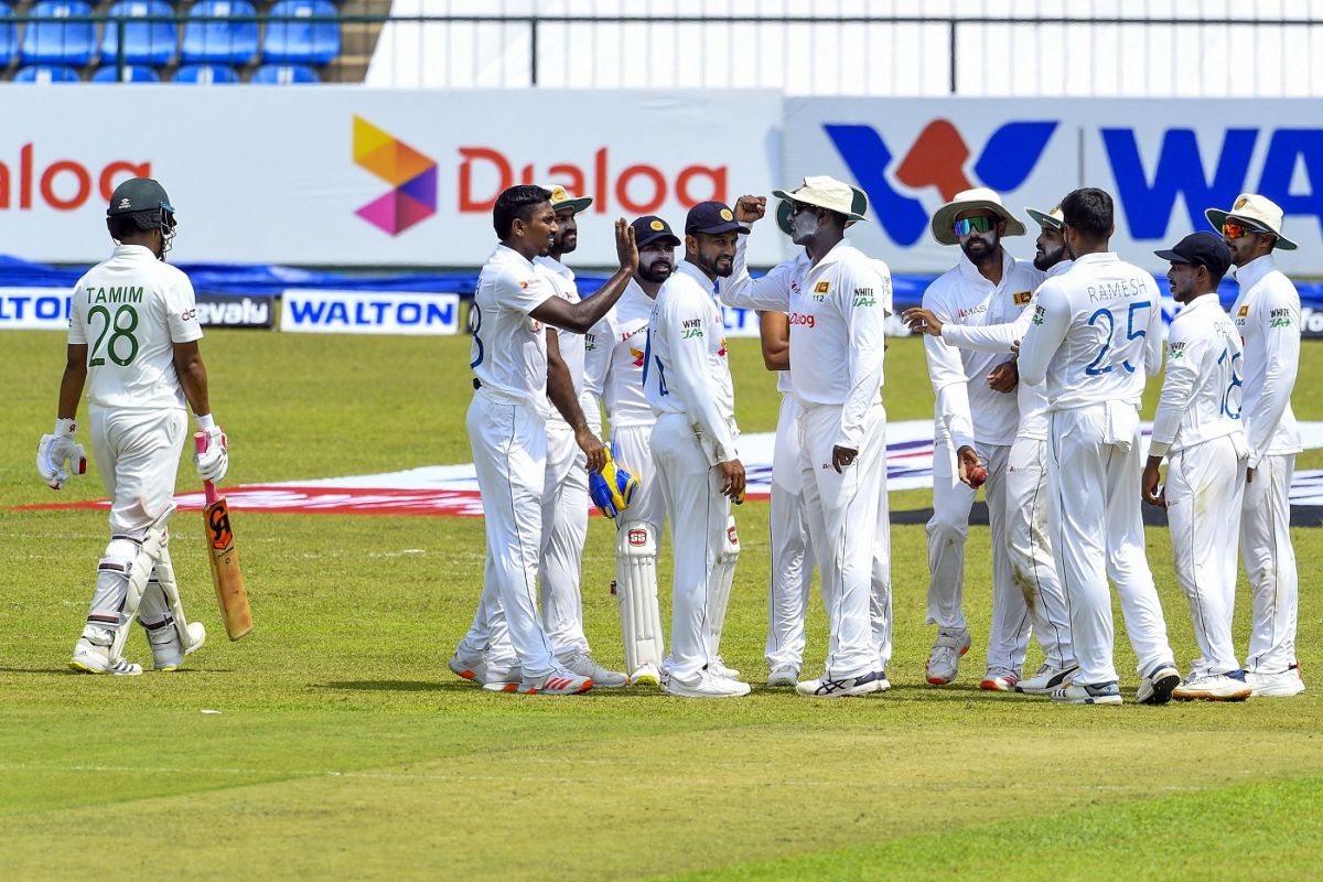 Vishwa Fernando celebrates the wicket of Tamim Iqbal | ESPNcricinfo.com