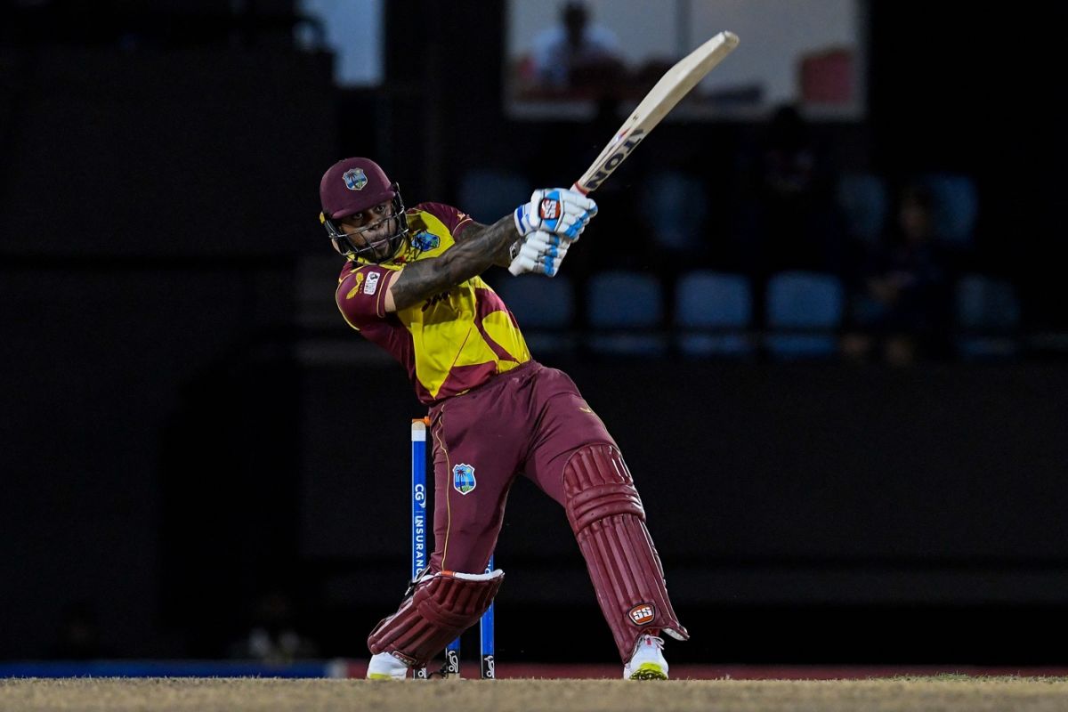 Fabian Allen and Andre Russell during their 47-run partnership ...