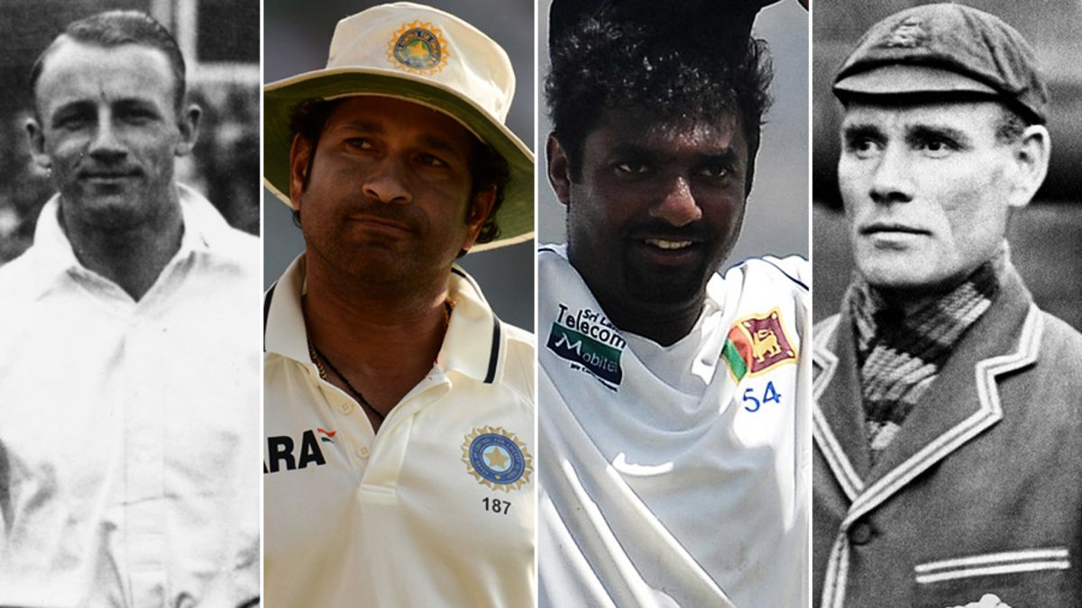 Composite: Don Bradman, Sachin Tendulkar, Muthiah Muralidaran and ...