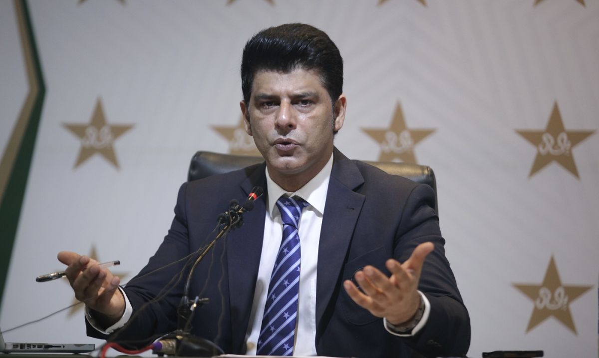 Chief selector Mohammad Wasim speaks during a press conference to ...