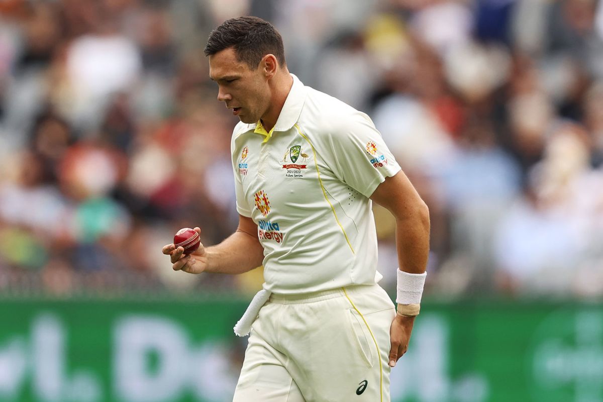 Scott Boland gets the ball for the first time in Test cricket ...