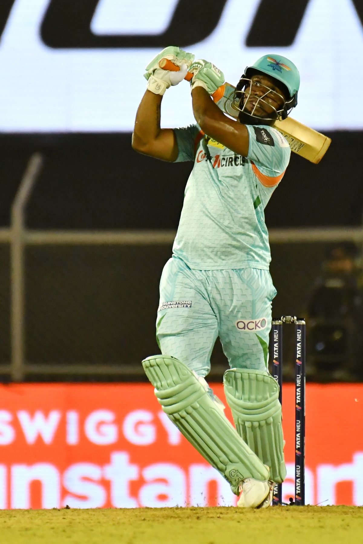 Evin Lewis launches a six | ESPNcricinfo.com