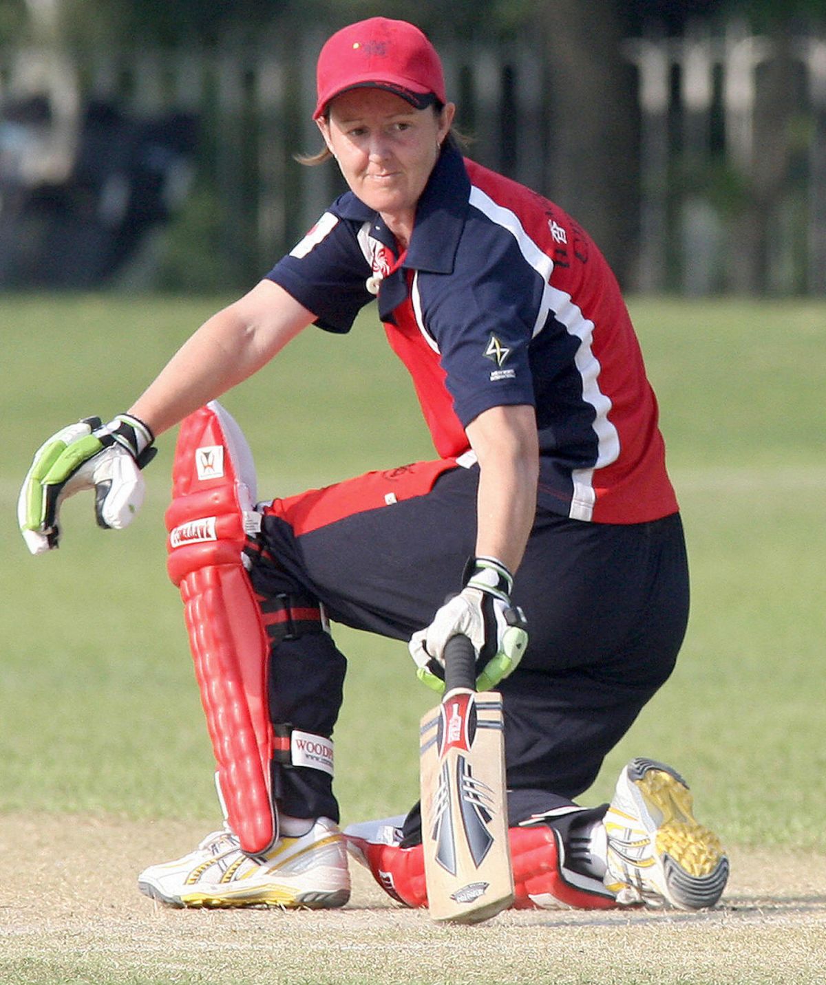 Natasha Miles looks back after playing a stroke against Pakistan ...
