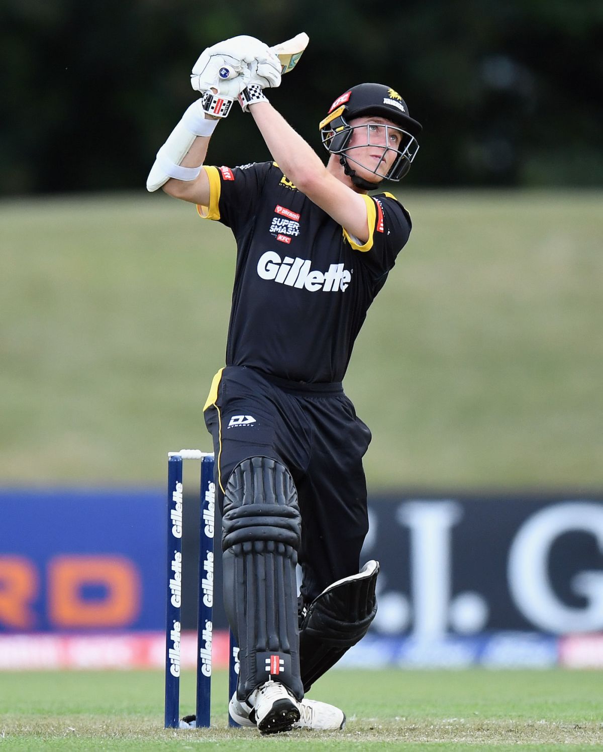 Luke Georgeson of the Firebirds bats during a Super Smash T20 match ...