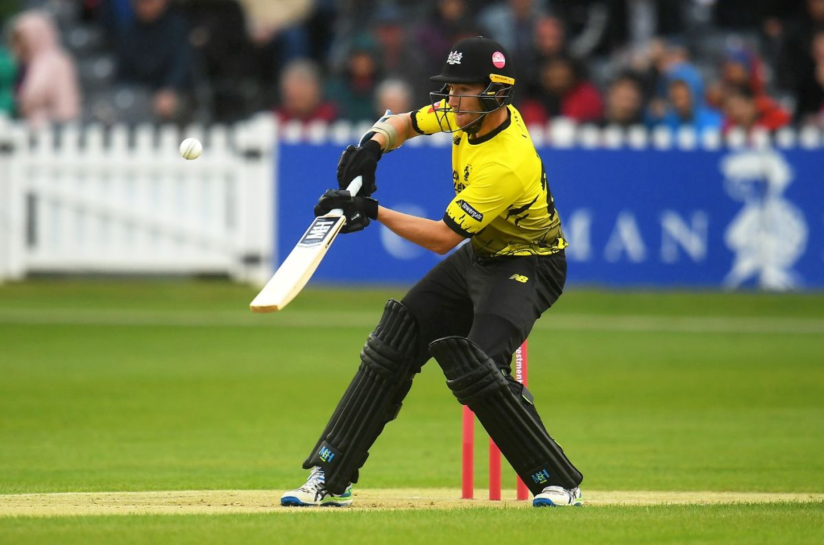 James Bracey pulls through the leg side for Gloucestershire ...
