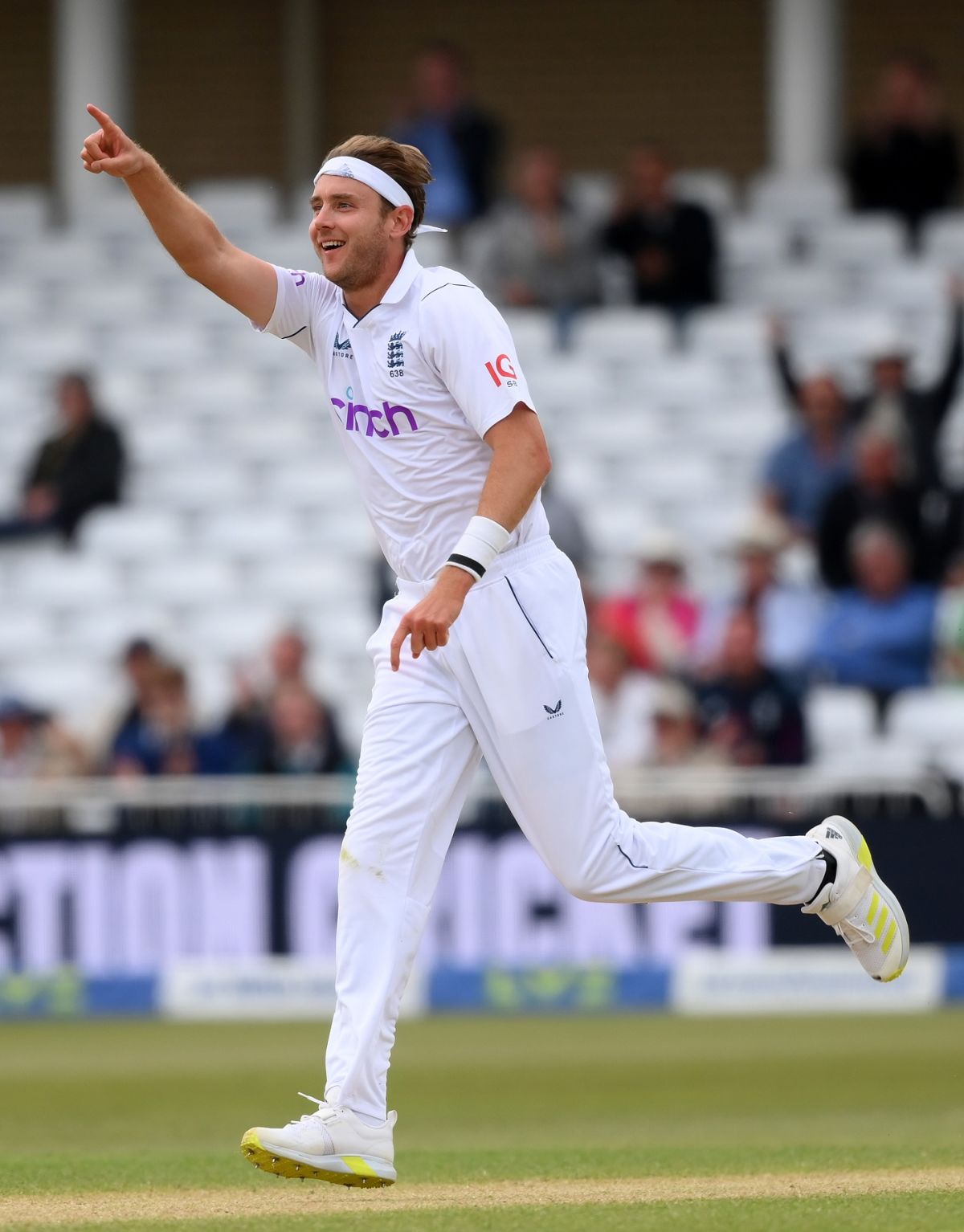 Stuart Broad gestures after dismissing Tom Blundell with a perfect set ...