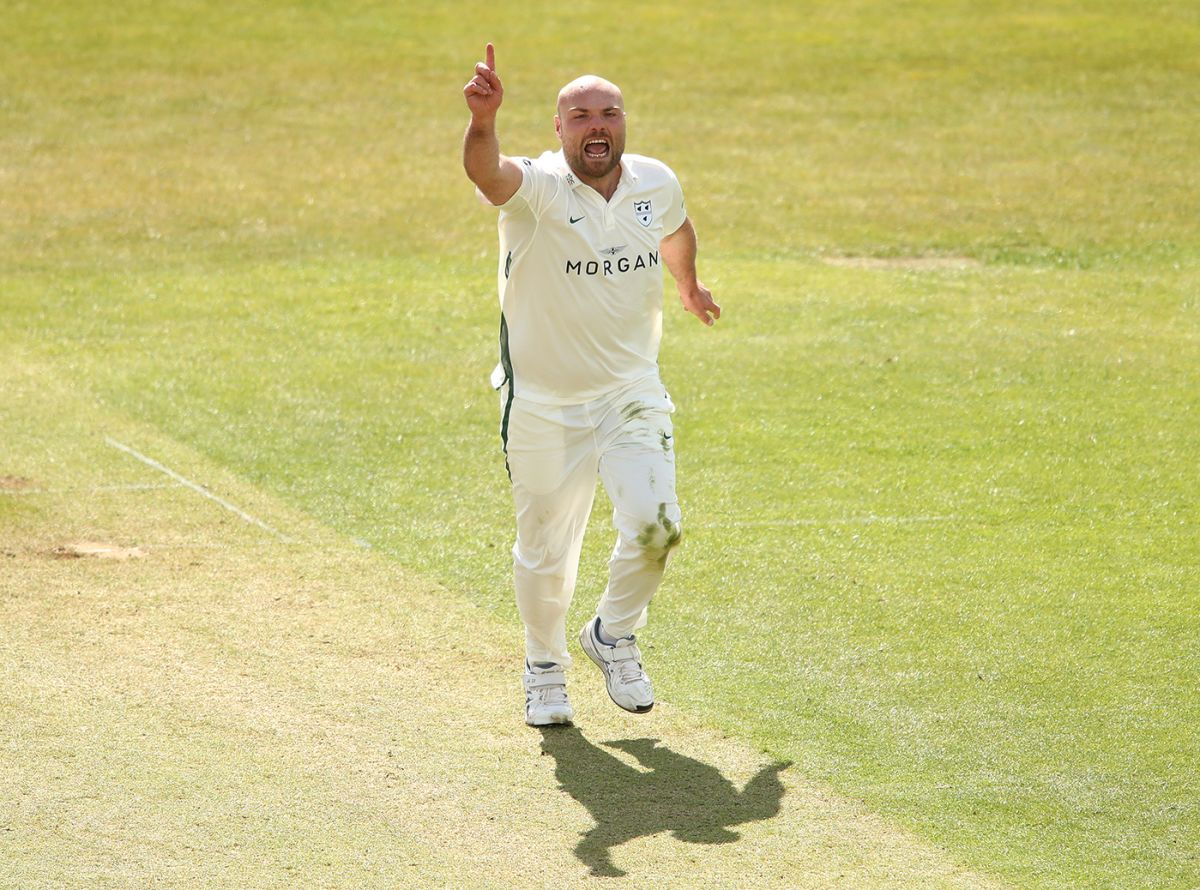 Joe Leach celebrates a breakthrough | ESPNcricinfo.com