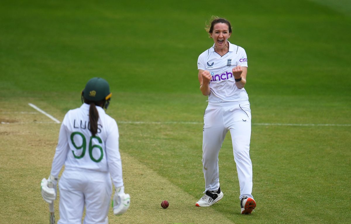 Kate Cross is pumped up after getting rid of Sane Luus for 10 ...