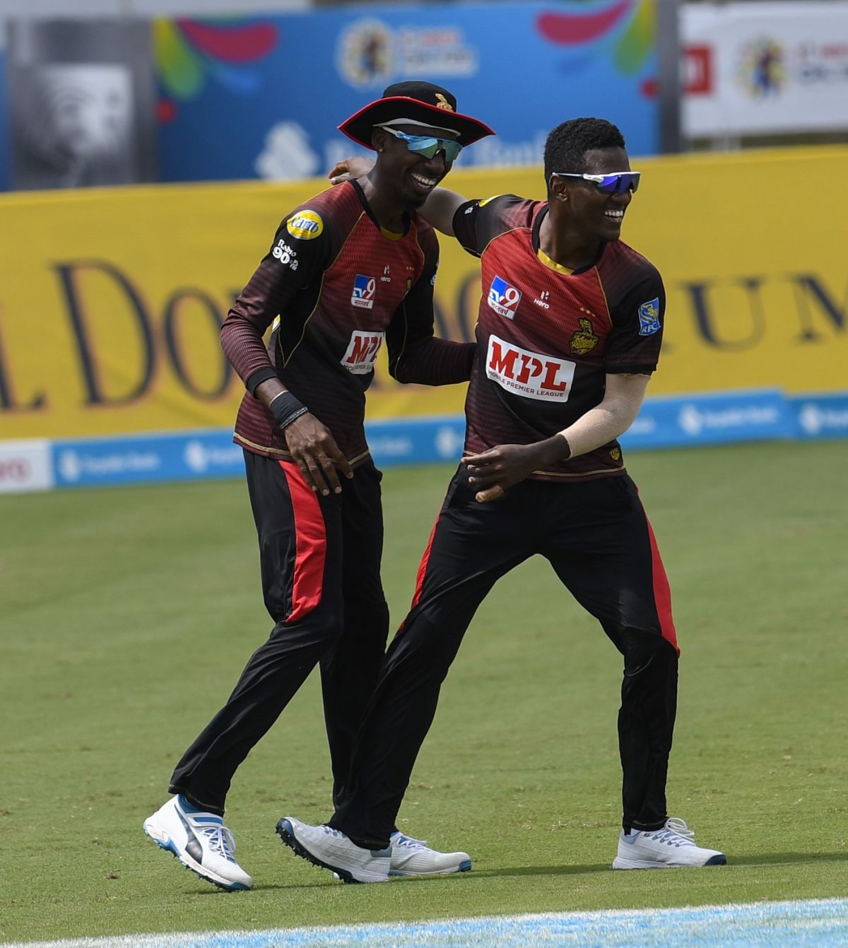 Khary Pierre and Akeal Hosein celebrate together | ESPNcricinfo.com