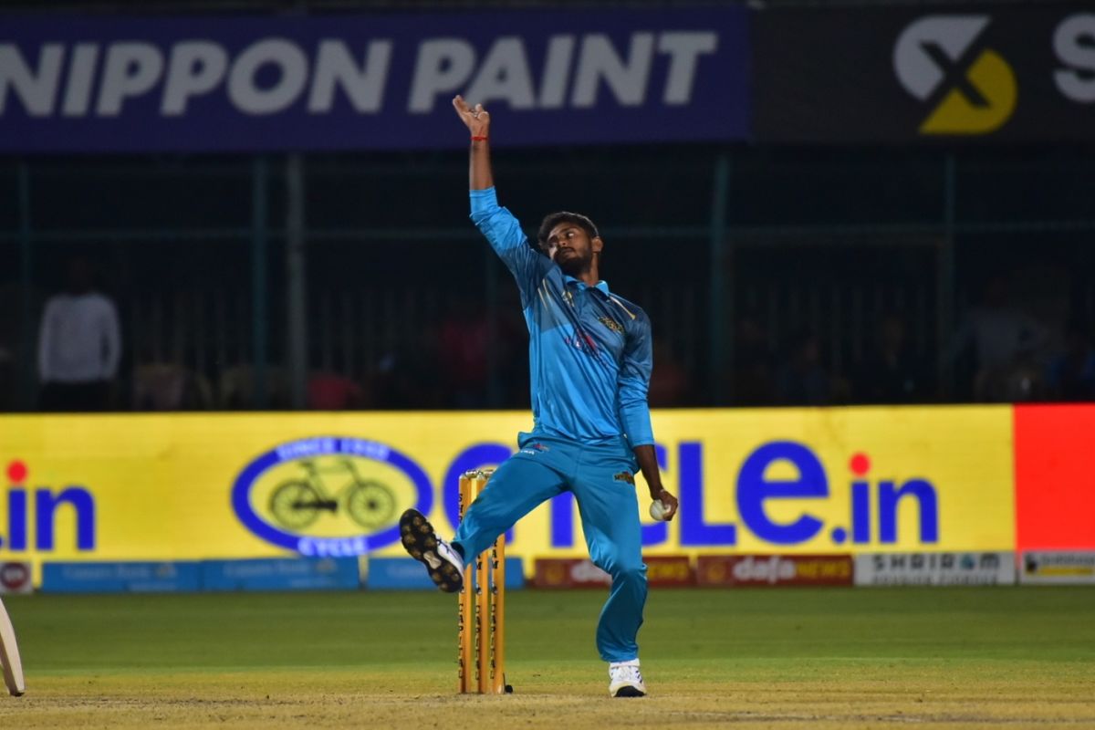 Shreesha Achar delivered four inexpensive overs for three wickets ...