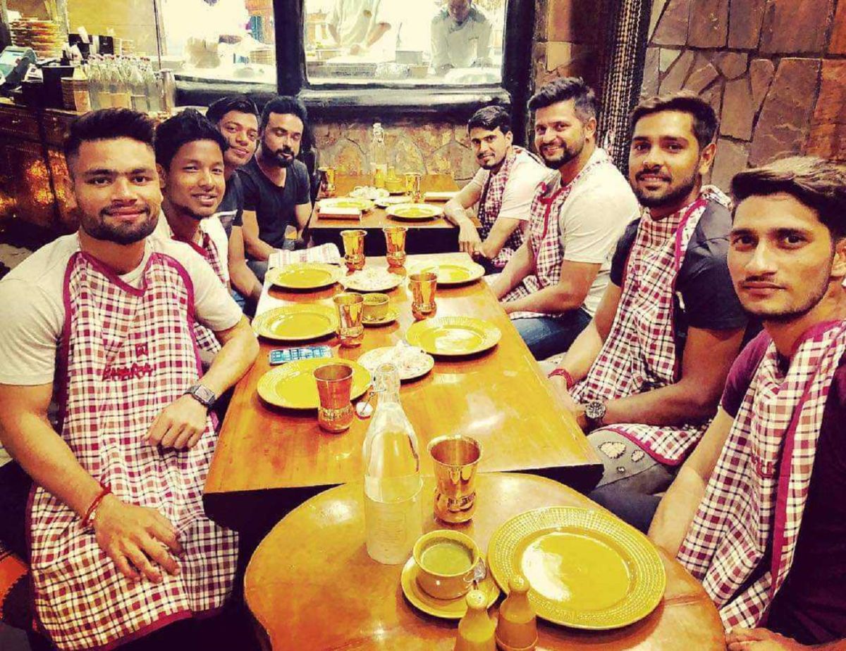 Upendra Yadav (right) at a UP team dinner with the likes of Suresh ...