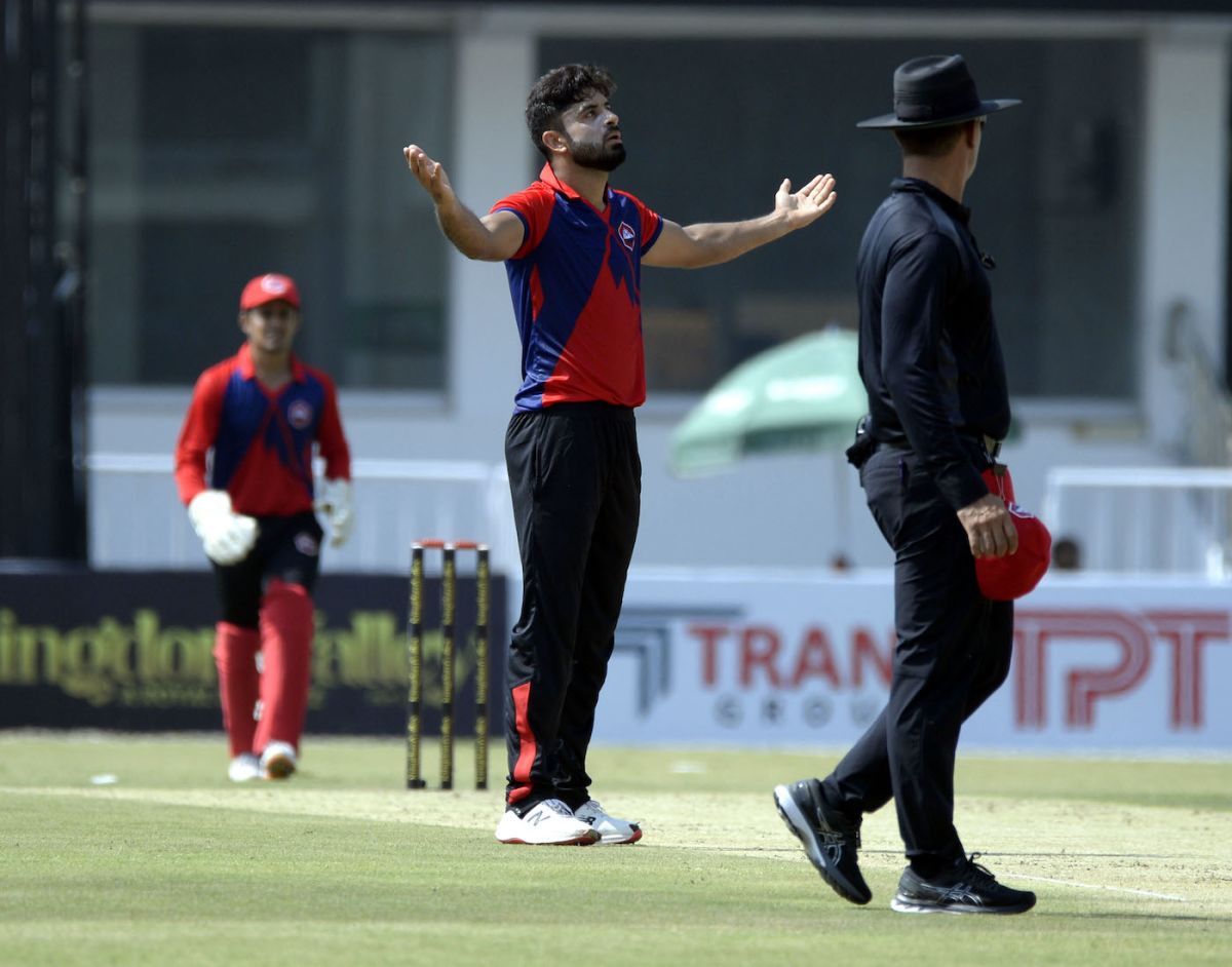 Aamer Jamal celebrates after dismissing Omair Yousuf | ESPNcricinfo.com