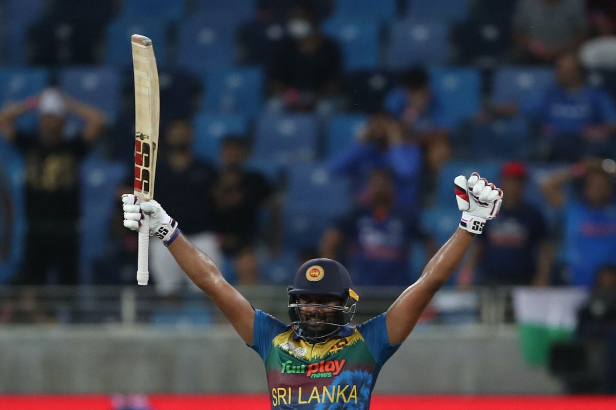 Bhanuka Rajapaksa celebrates after helping Sri Lanka ice the chase ...