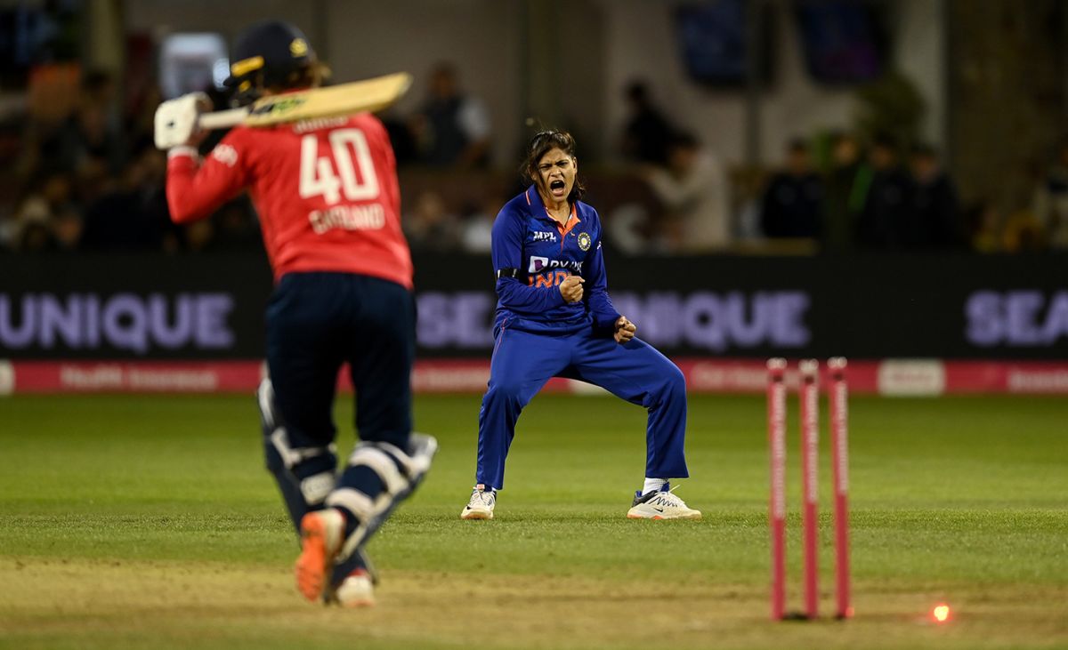 Radha Yadav celebrates a breakthrough | ESPNcricinfo.com